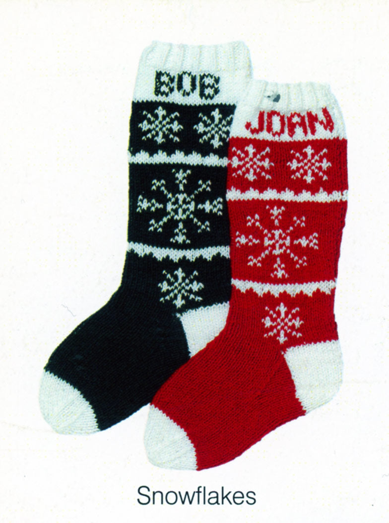 Snowflake Stocking Pattern – Mary Maxim