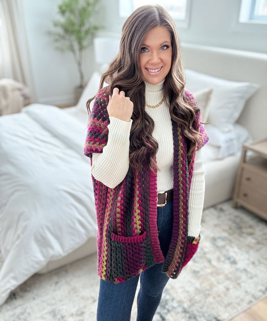Short Granny Pop Ruana – Mary Maxim