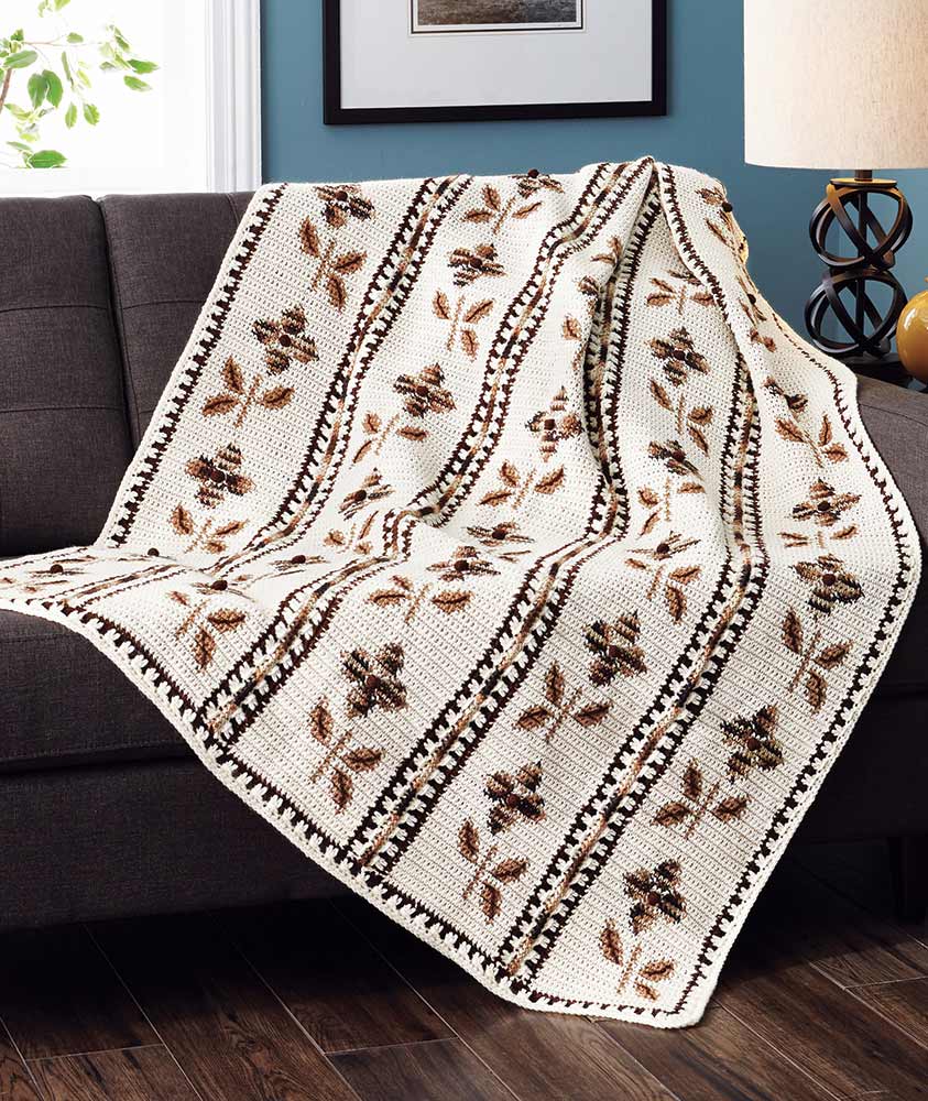 Botanical Tapestry Throw Pattern – Mary Maxim
