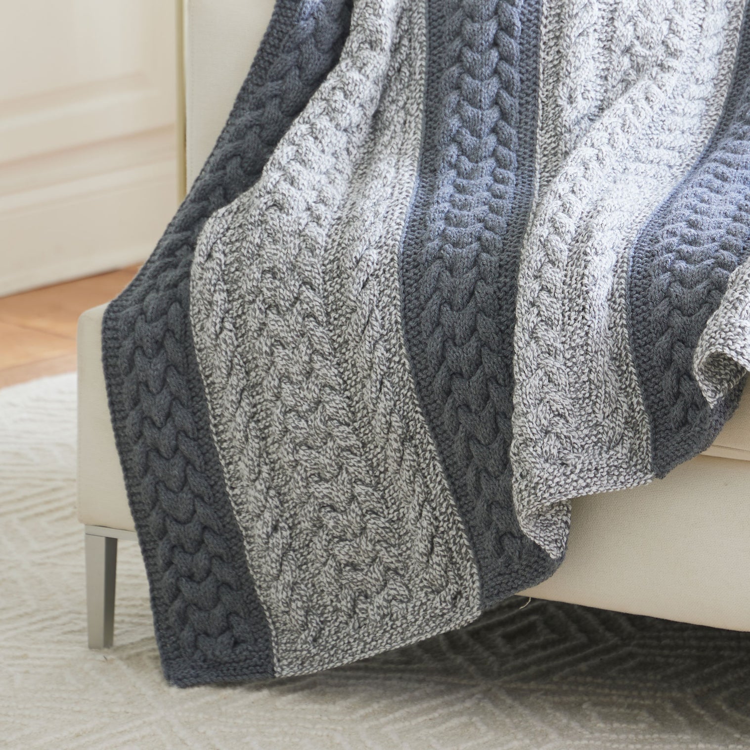 Cables in Ragg Afghan – Mary Maxim