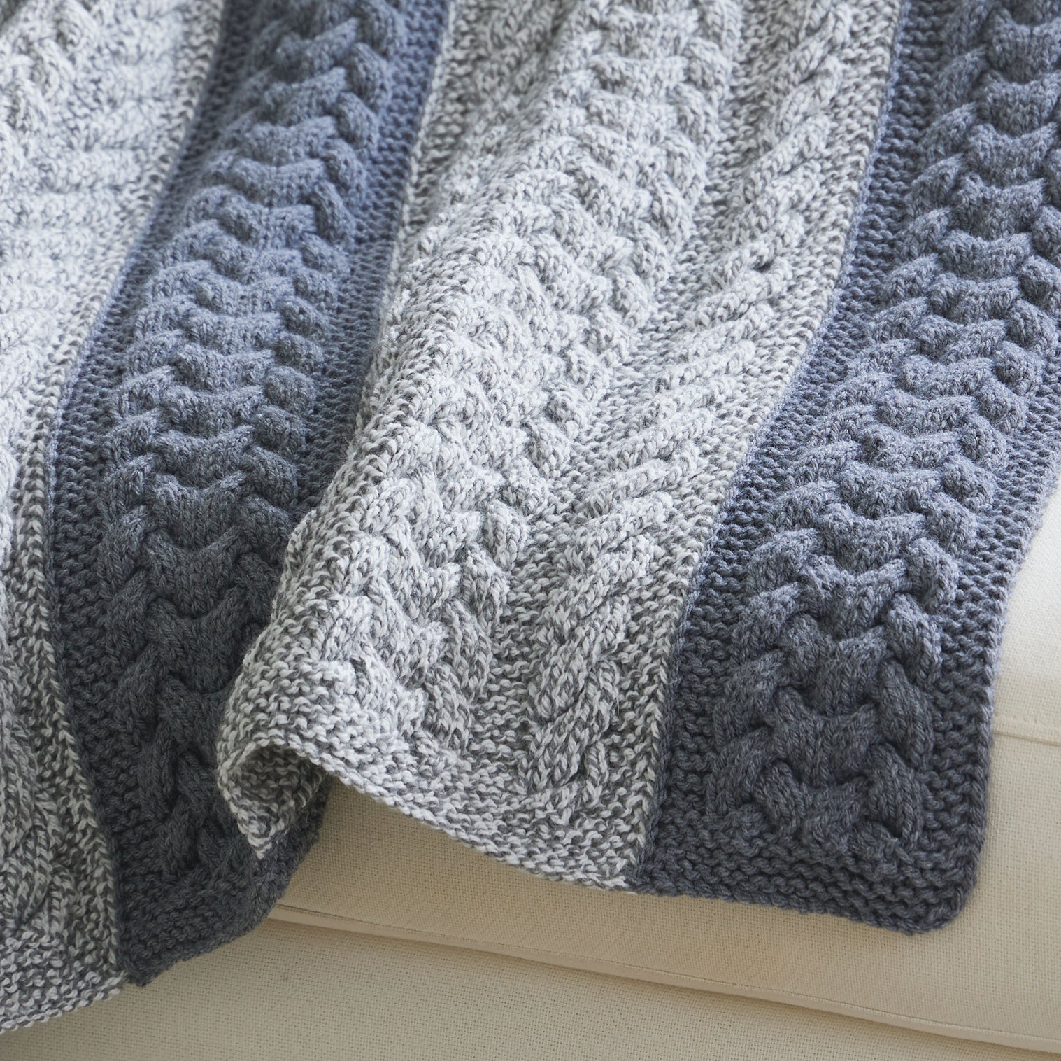 Cables in Ragg Afghan – Mary Maxim