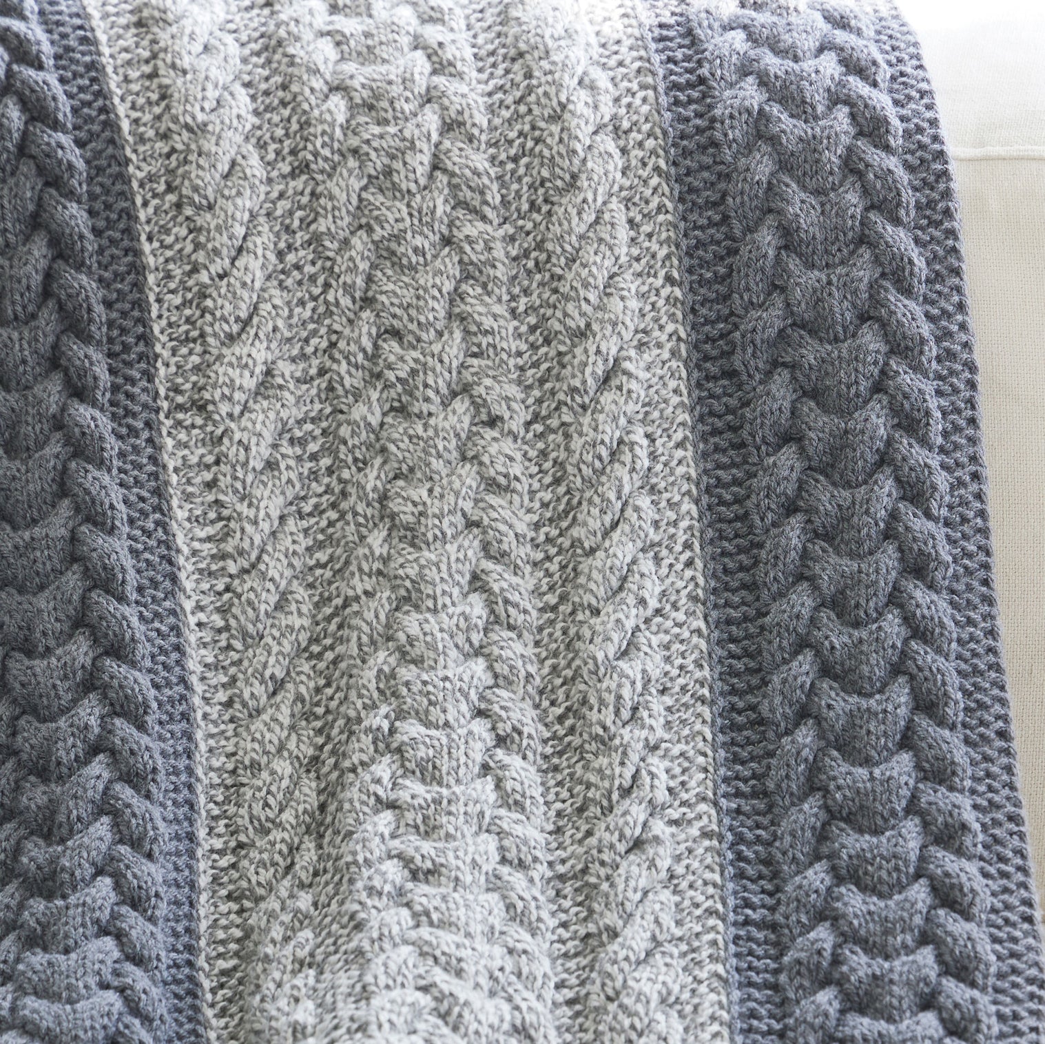 Cables in Ragg Afghan – Mary Maxim