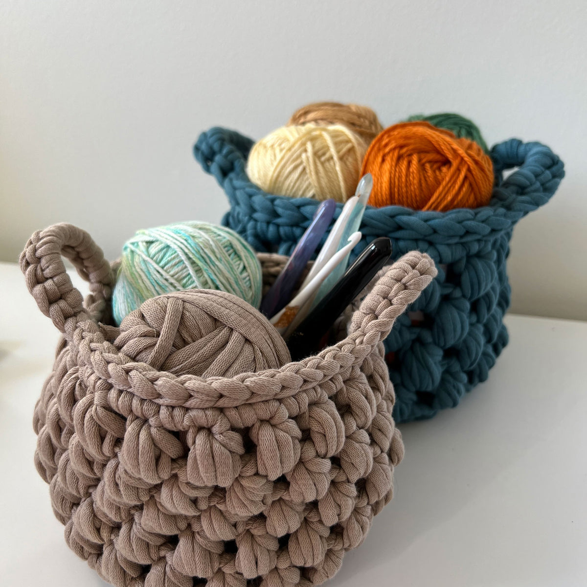 Puff Stitch Baskets – Mary Maxim