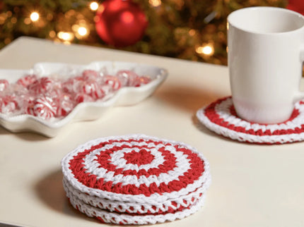 Free Peppermint Coasters Pattern – Mary Maxim