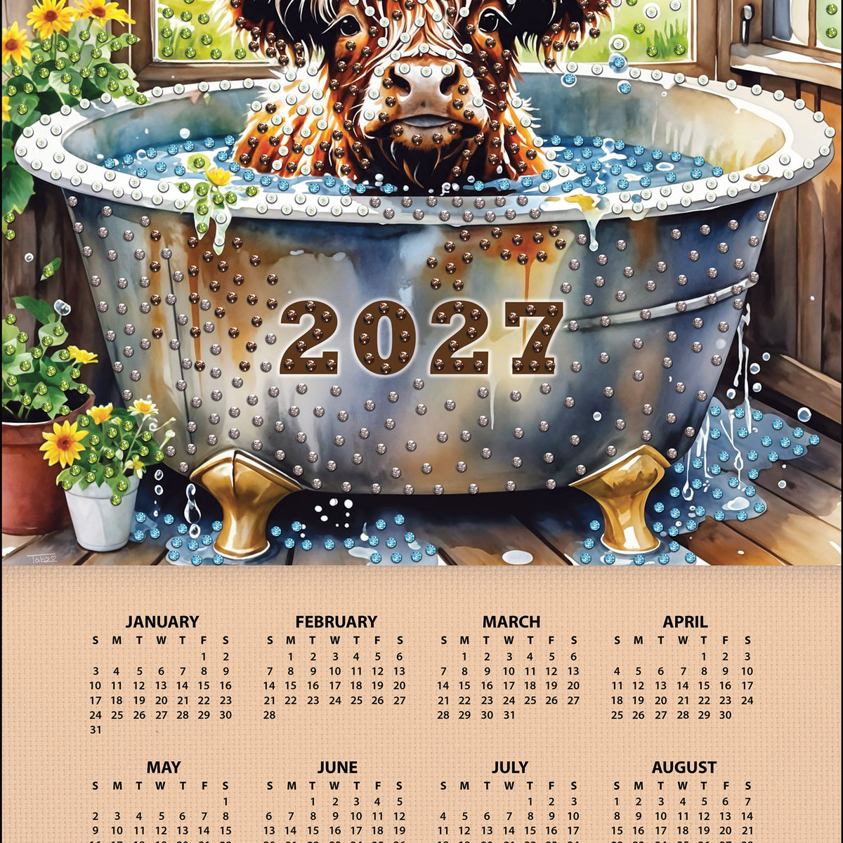 Highland Cow 2027 Felt Sequin Calendar – Mary Maxim