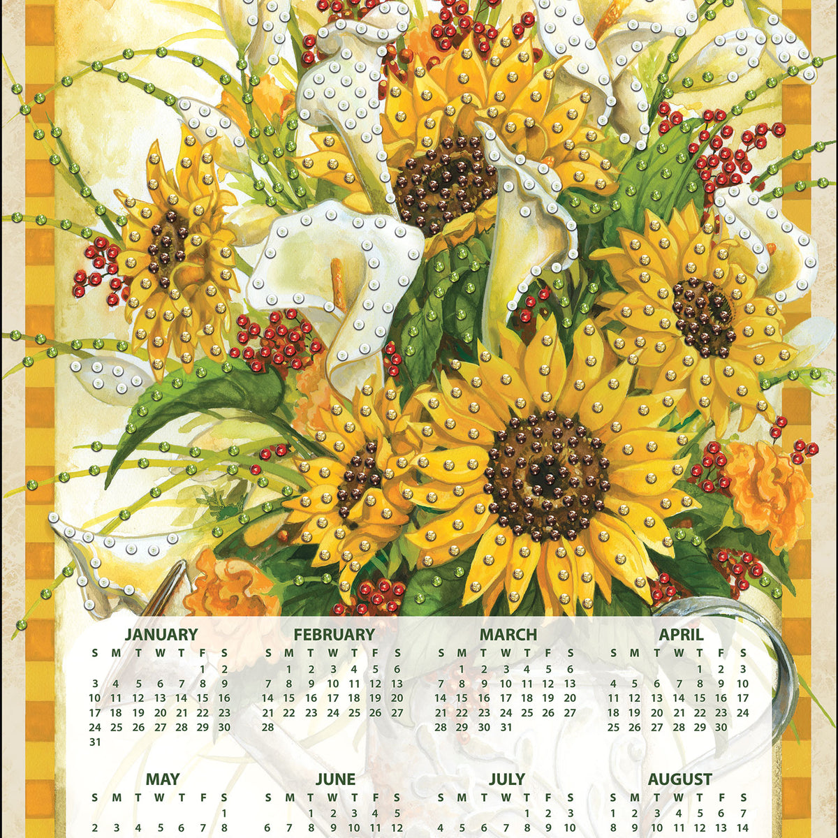 Sunflowers 2027 Felt Sequin Calendar – Mary Maxim