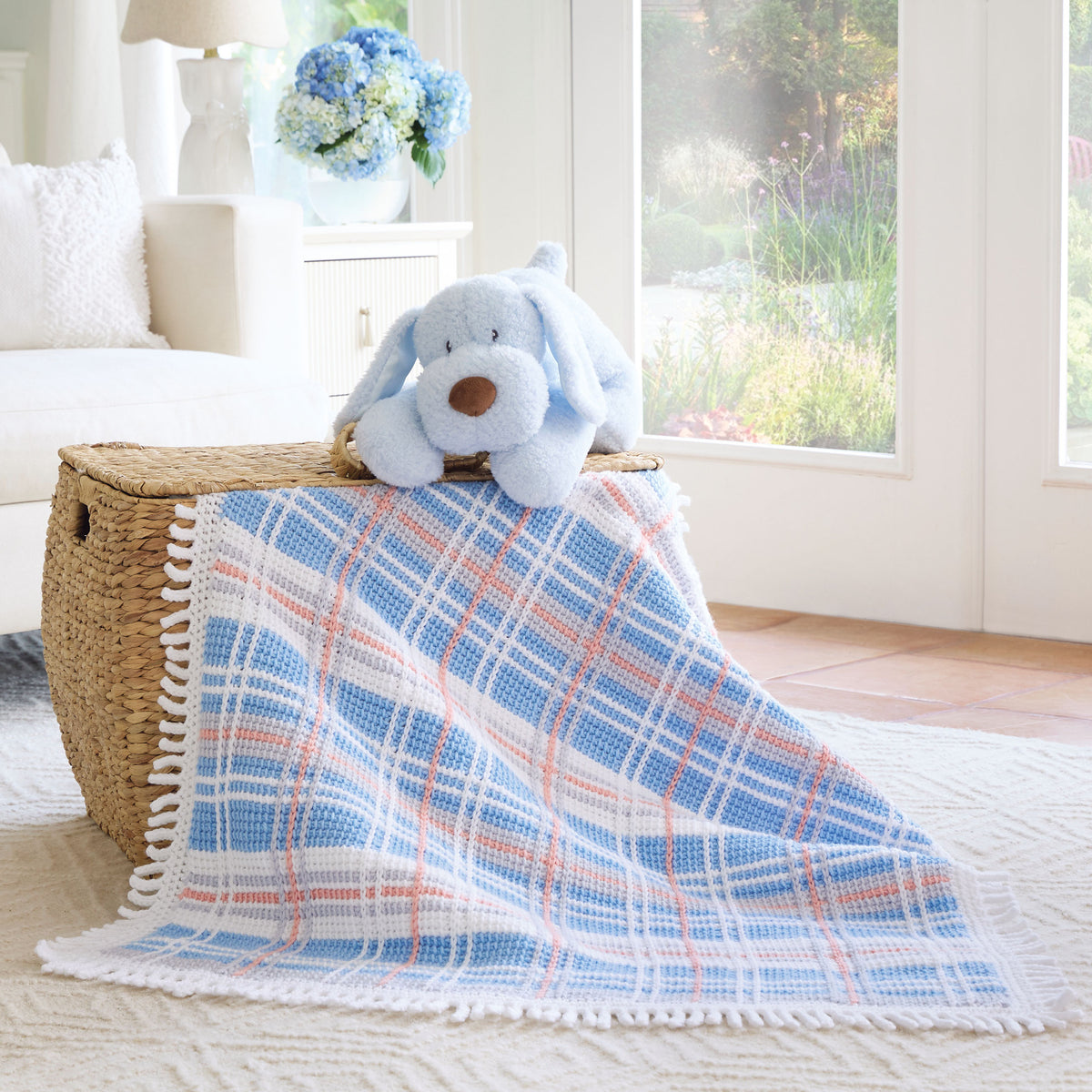 Plaid Baby Crochet Blanket – Mary Maxim