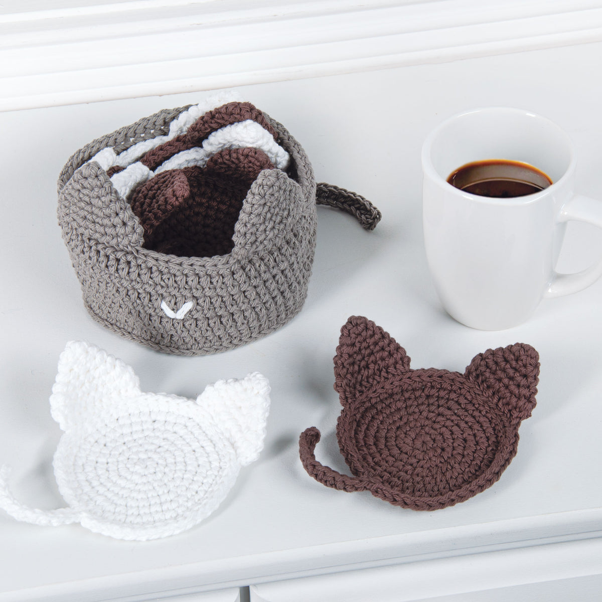 Cat Coasters Crochet Set – Mary Maxim