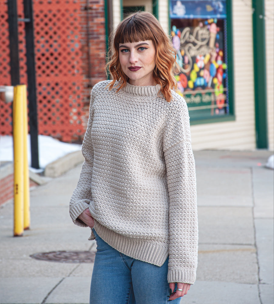 Boyfriend Sweater Pattern – Mary Maxim