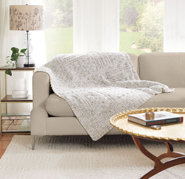 Basketweave & Cables Blanket – Mary Maxim