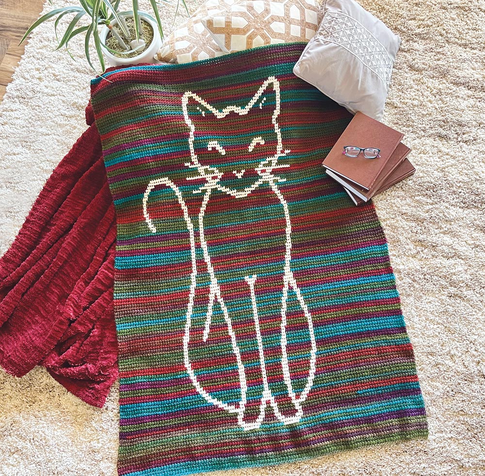 Purrfect Cattitude Blanket – Mary Maxim