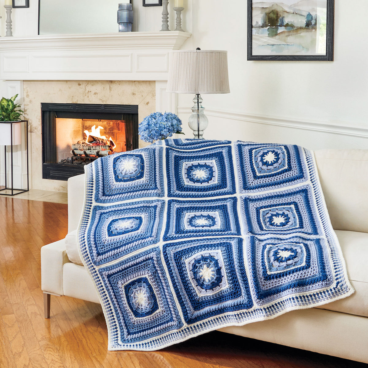 Delft Blue Afghan – Mary Maxim