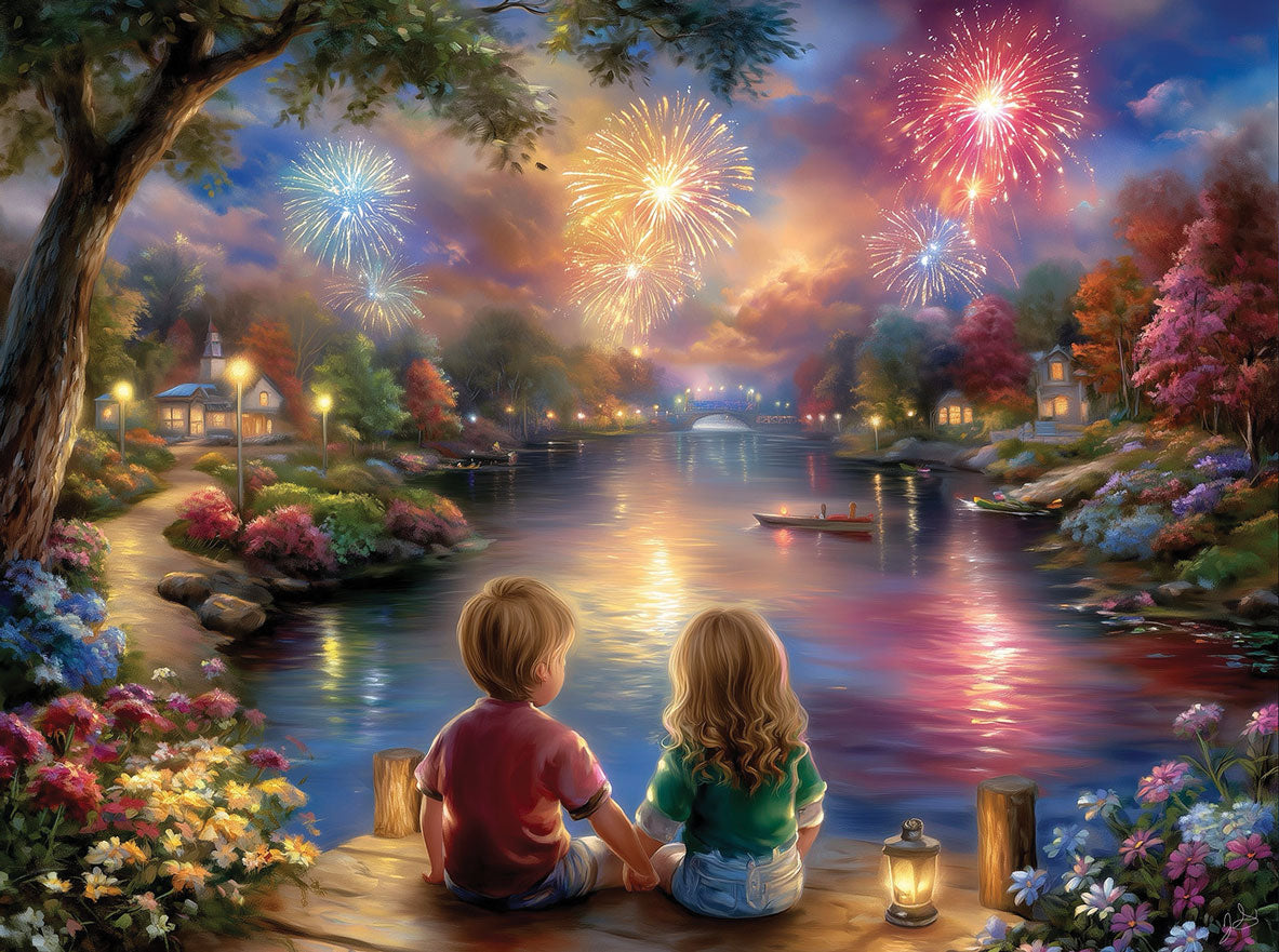 Fireworks with Bestie Jigsaw Puzzle – Mary Maxim