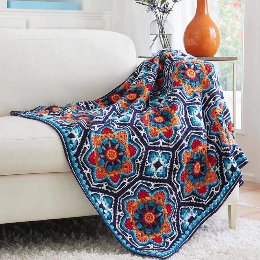 Persian Tiles Throw (Premier Everyday DK) – Mary Maxim