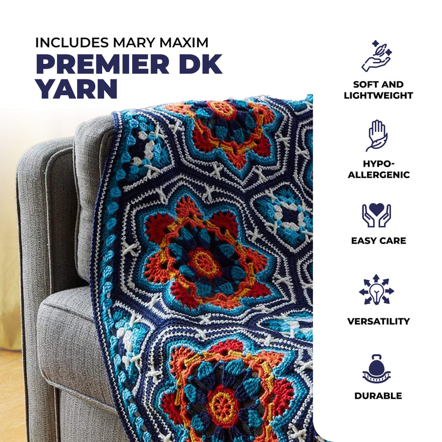 Persian Tiles Throw (Premier Everyday DK) – Mary Maxim