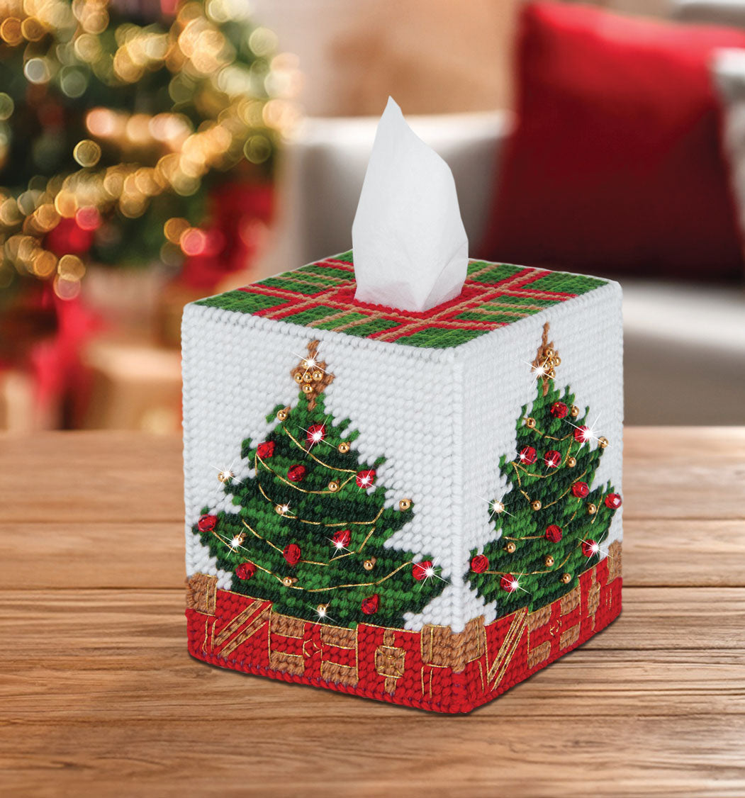 O Christmas Tree Tissue Box Cover Plastic Canvas Kit – Mary Maxim