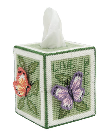 Butterfly Tissue Box Cover Plastic Canvas Kit – Mary Maxim