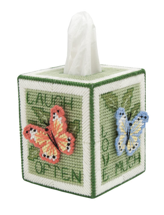 Butterfly Tissue Box Cover Plastic Canvas Kit – Mary Maxim