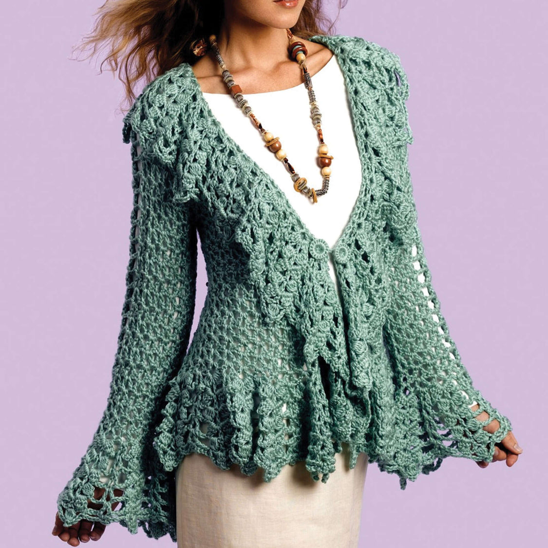 Free Soft Sage Circle Jacket Pattern – Mary Maxim
