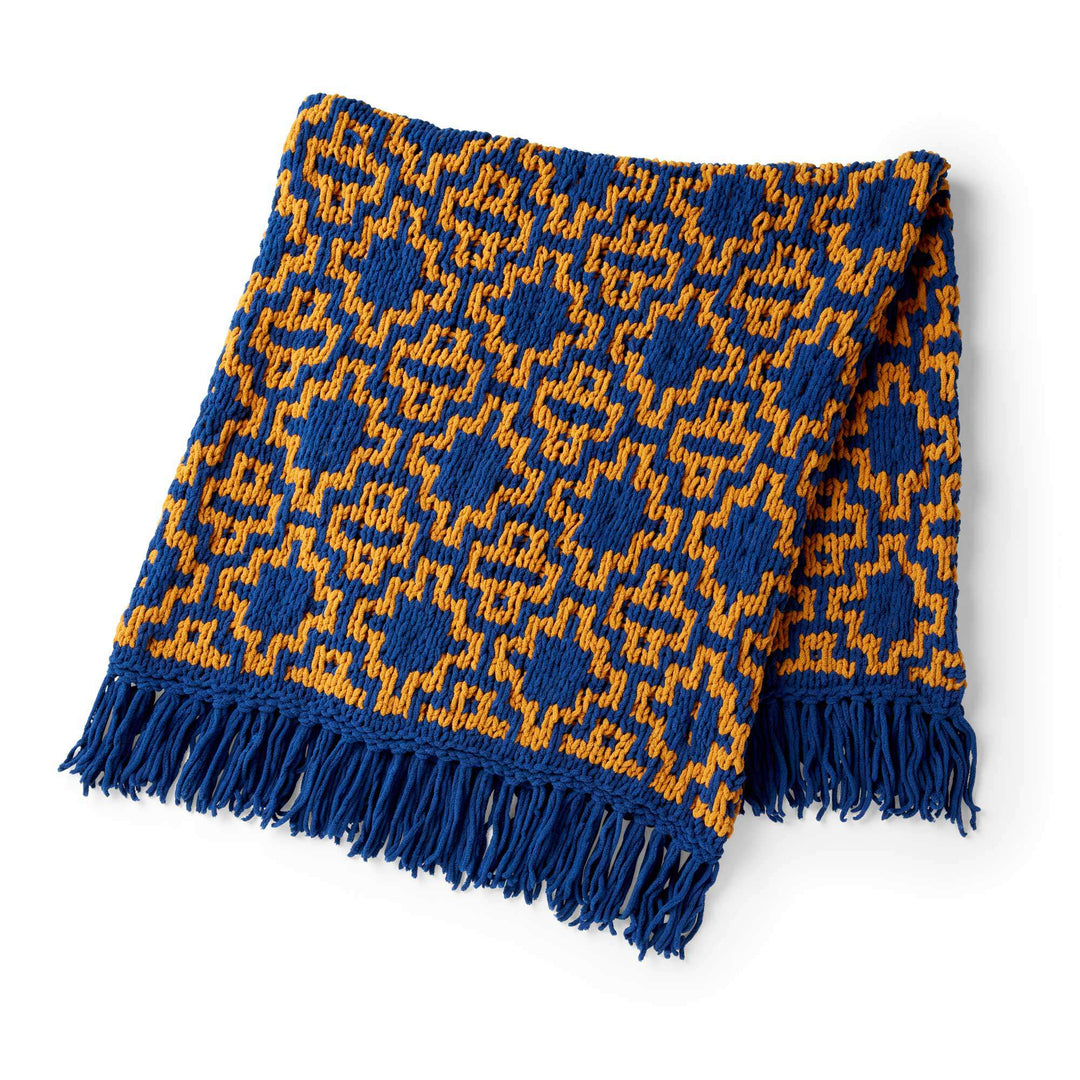 Free Mosaic Diamonds Knit Blanket Pattern – Mary Maxim