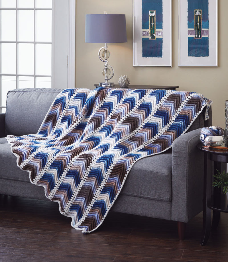 Chevron Panels Throw Pattern – Mary Maxim