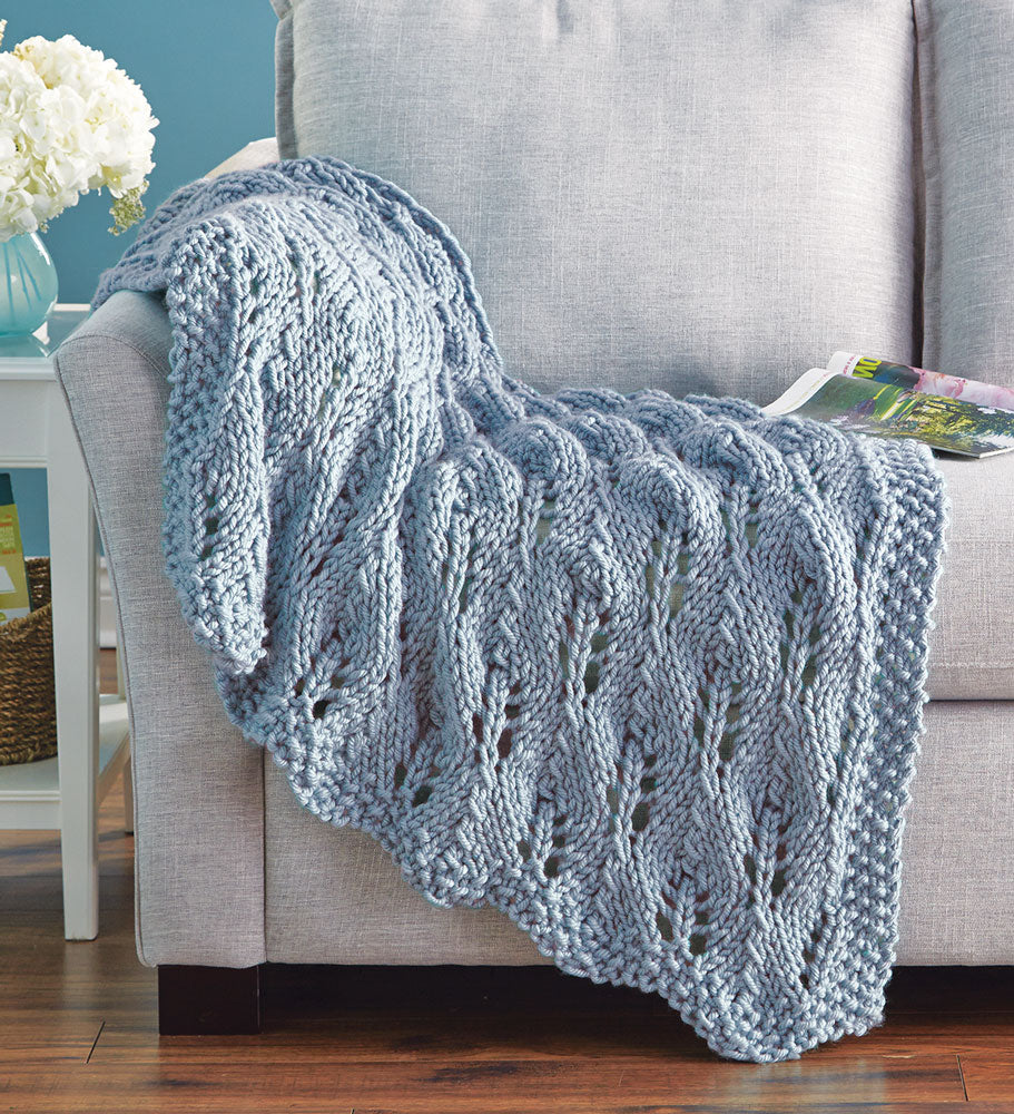 Knit Leafy Lapghan Pattern – Mary Maxim