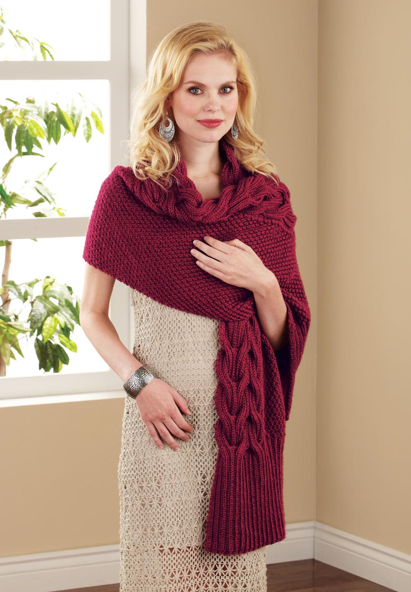 Ribbed Cables Wrap Pattern – Mary Maxim