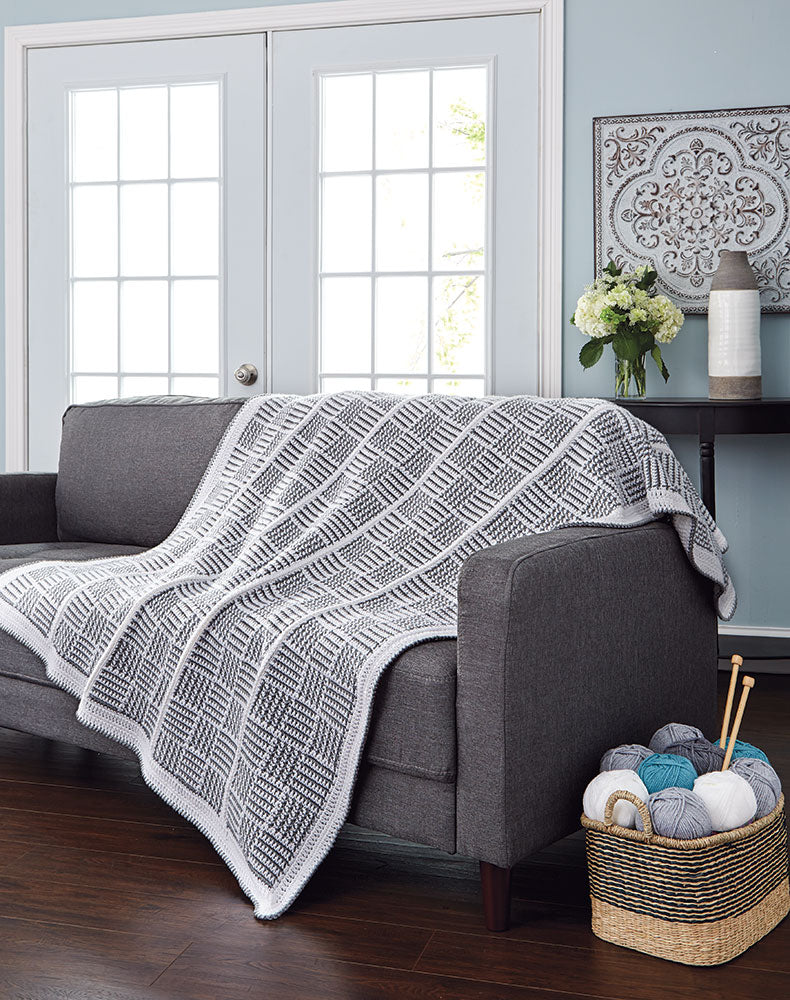 Chequered Plaid Afghan – Mary Maxim