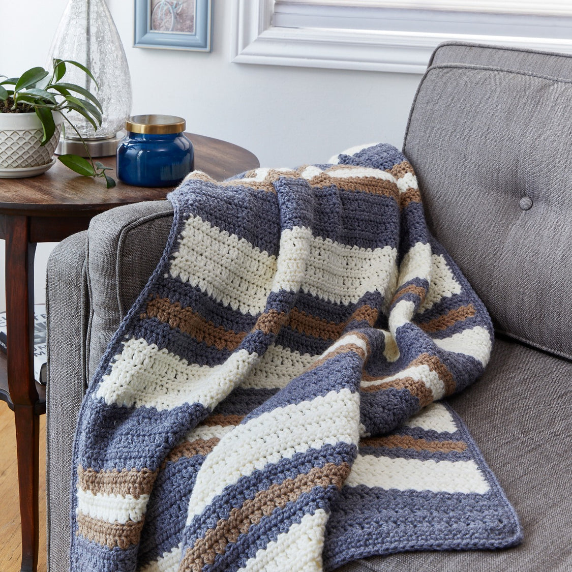Crocheted Stripes Throw – Mary Maxim