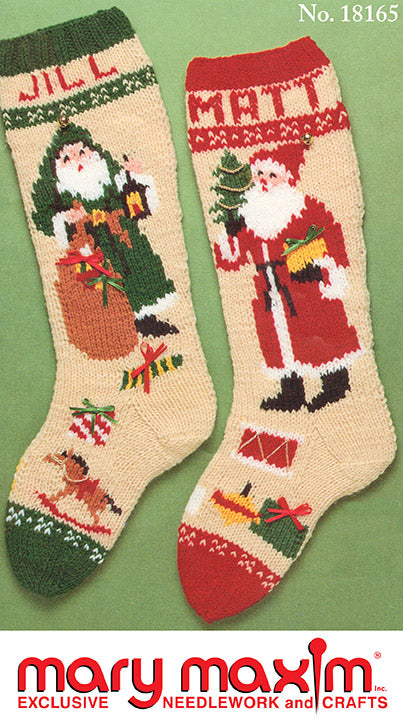 Old Time Santa Stockings Pattern – Mary Maxim