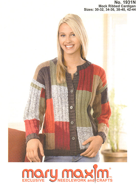 Mock Ribbed Cardigan Pattern – Mary Maxim