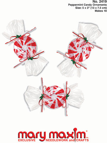 Peppermint Candy Ornaments Pattern – Mary Maxim