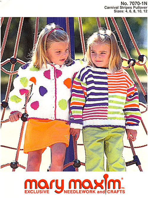 Carnival Stripes Pullover Pattern – Mary Maxim