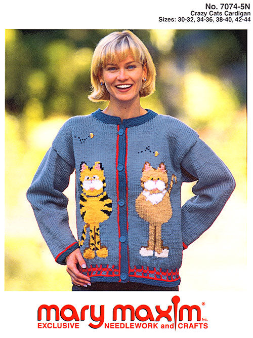 Crazy Cats Cardigan Pattern – Mary Maxim