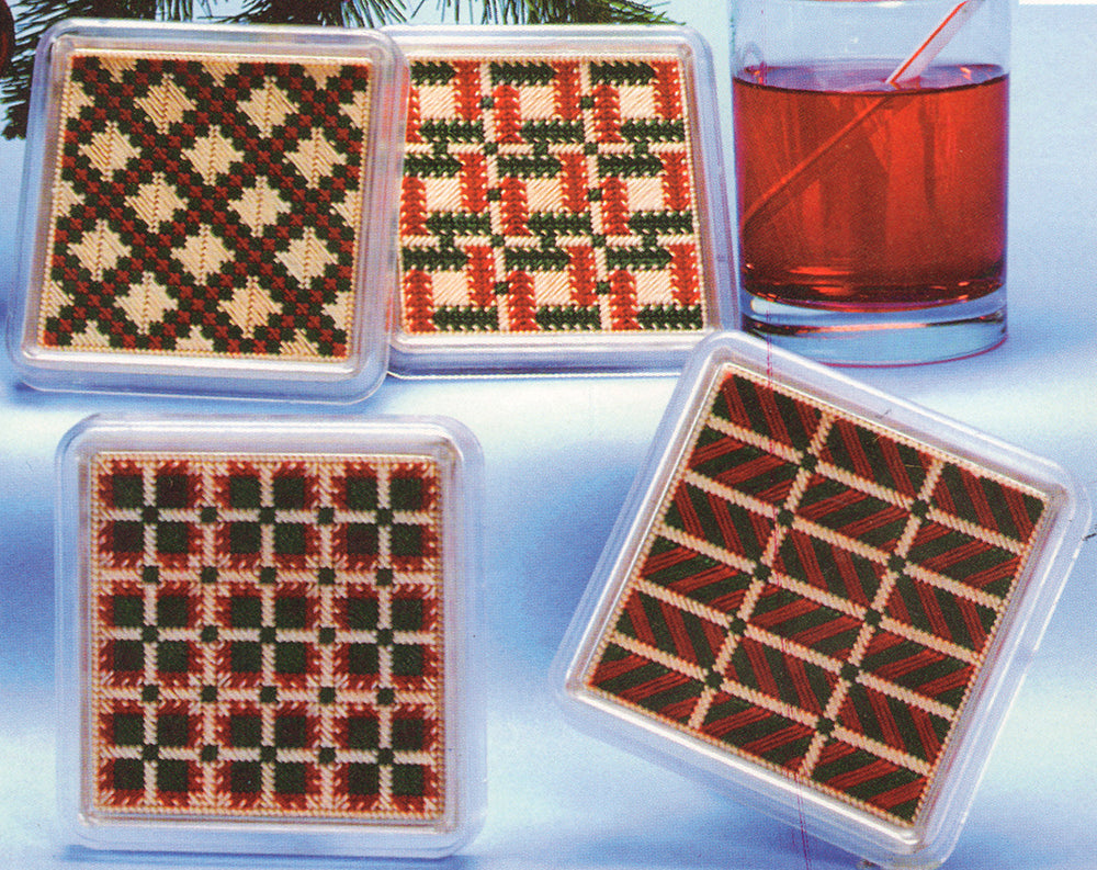 Needlepoint Quilt Look Coasters Pattern – Mary Maxim