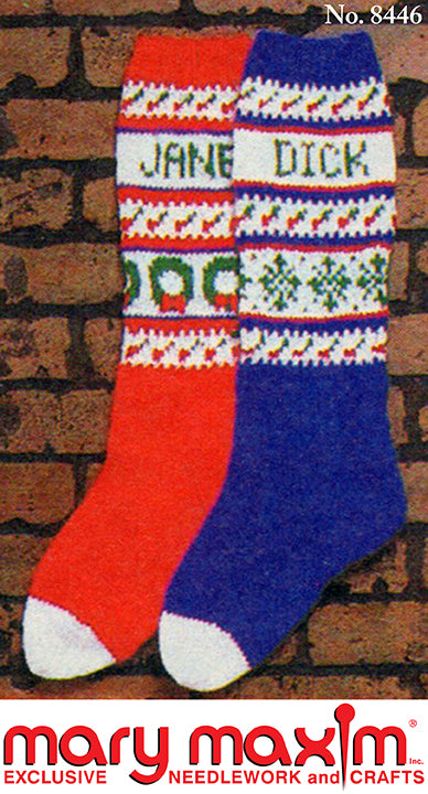 Snowflake and Wreath Stockings Pattern – Mary Maxim